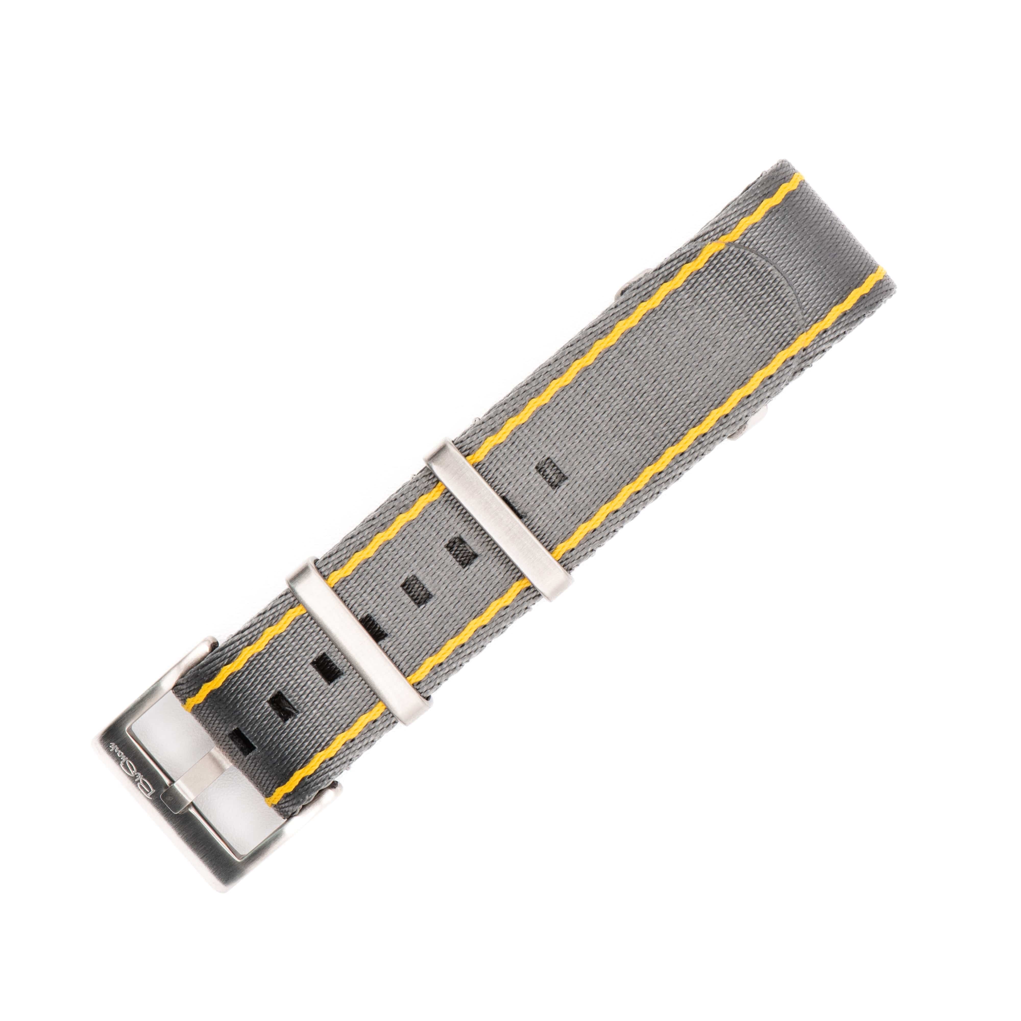 AlphaPremier Nylon Premium Quality Gray and Yellow Watch Band ...