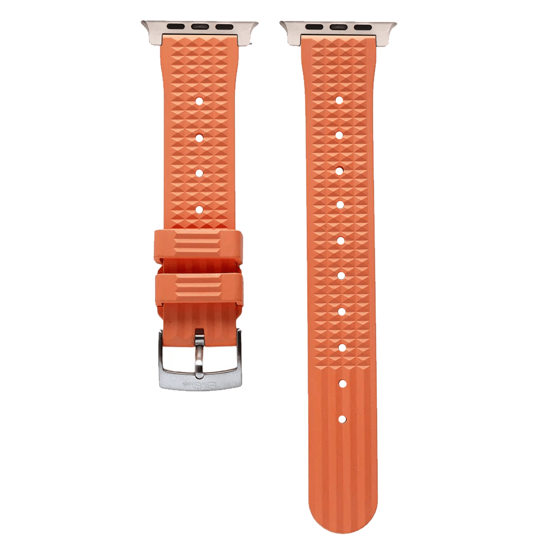 Apple Watch ULTRA Band | Waffle Style Rubber | Orange Watch Strap ...