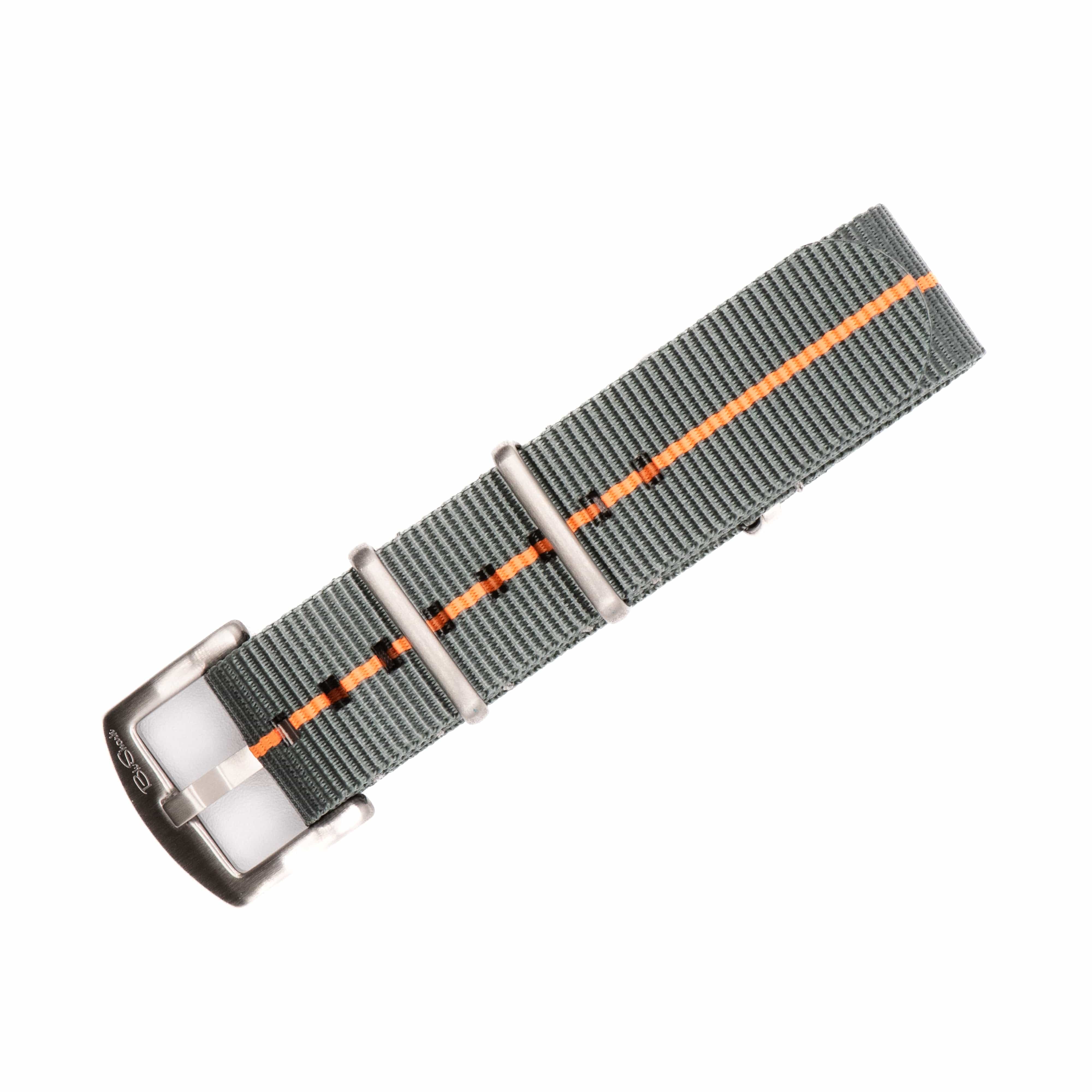 Gray Fox Orange Nylon Watch Strap | BluShark Straps