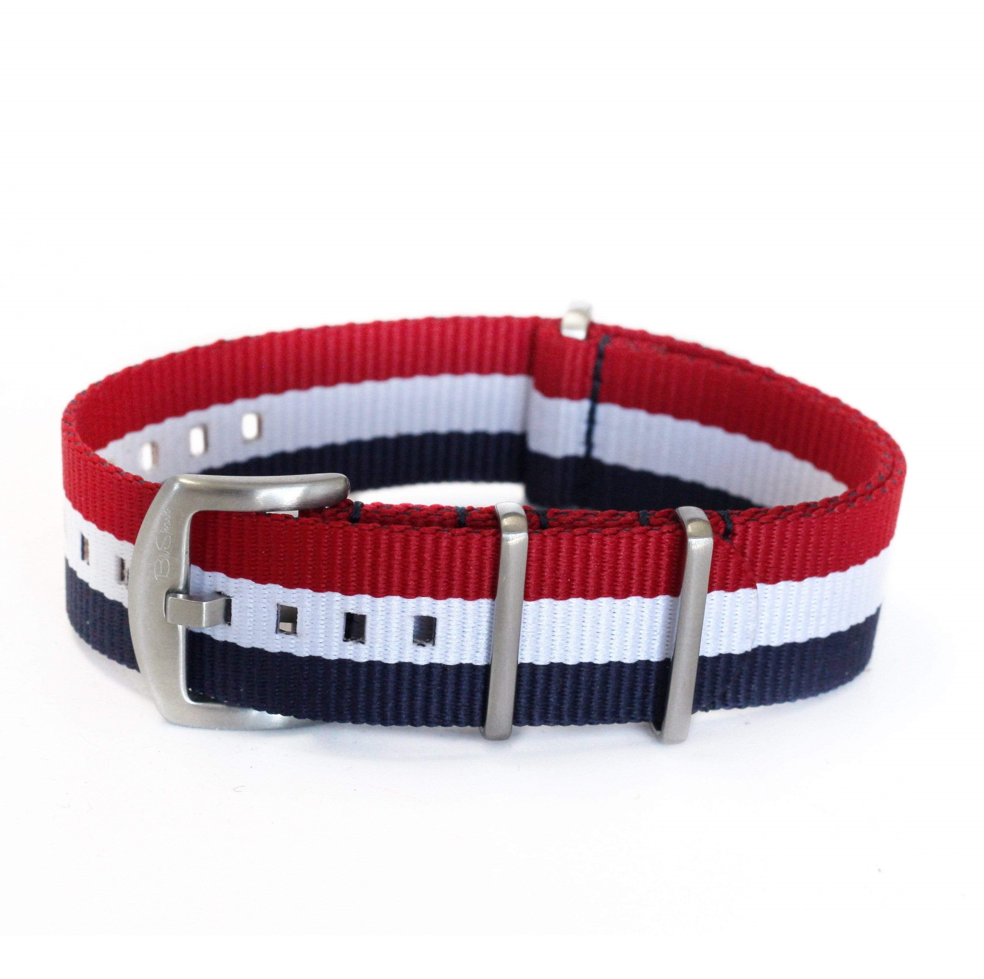 Original Collection Nylon Watch Band | Red White Blue Strap – BluShark ...