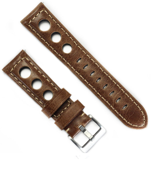 Leather Kwik Change Quick Release Brown Rally Strap – BluShark Straps